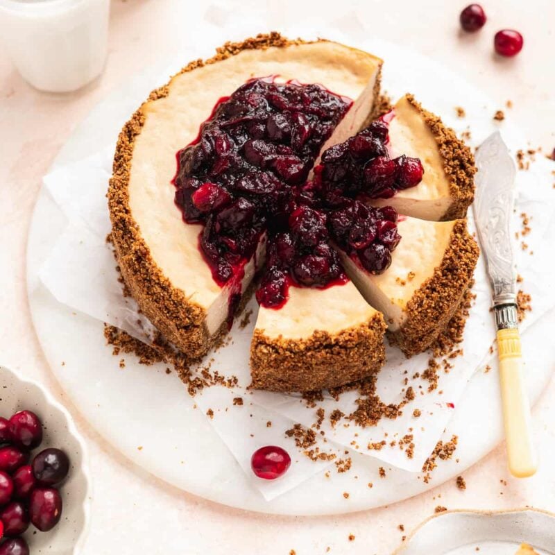 Baked Vegan Cheesecake (Gluten free and Egg free) - The Fit Peach