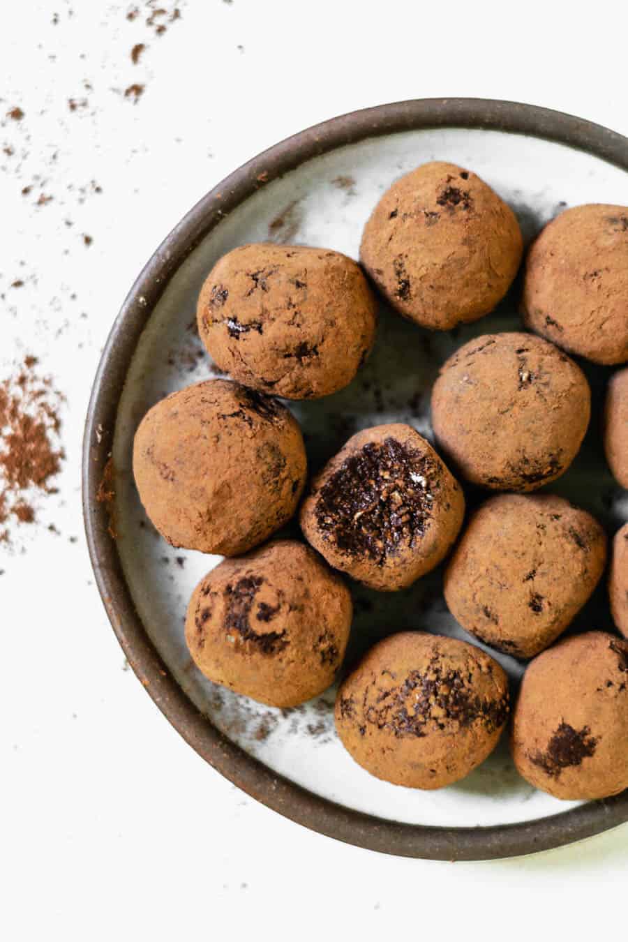 Healthy Chocolate Protein Balls (V, GF) - The Fit Peach