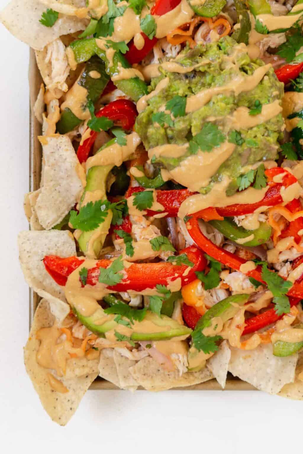 Easy Healthy Grain-Free Nachos (with dairy-free cheese) - The Fit Peach