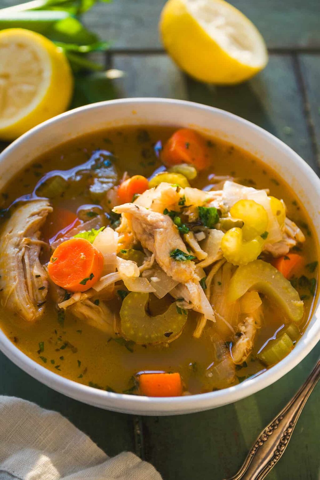Healthy Chicken Soup Recipe - The Fit Peach